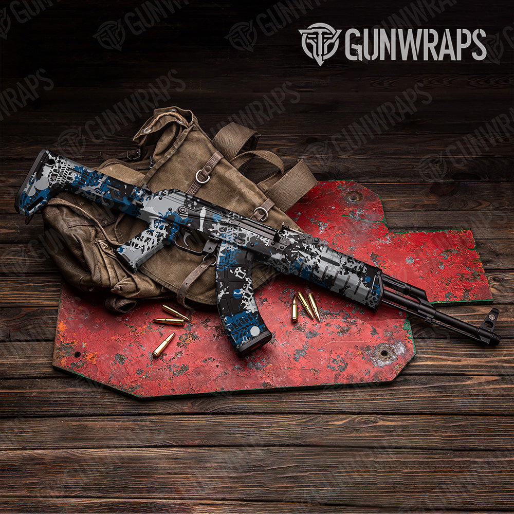 AK-47 Tire Splatter Blue Tiger Camo Gun Skin Vinyl Wrap | CamoWraps ...