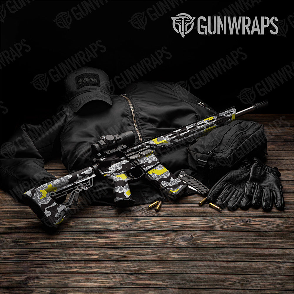 AR-15 Compound Urban Yellow Camo Gun Skin Vinyl Wrap | CamoWraps – Camo ...