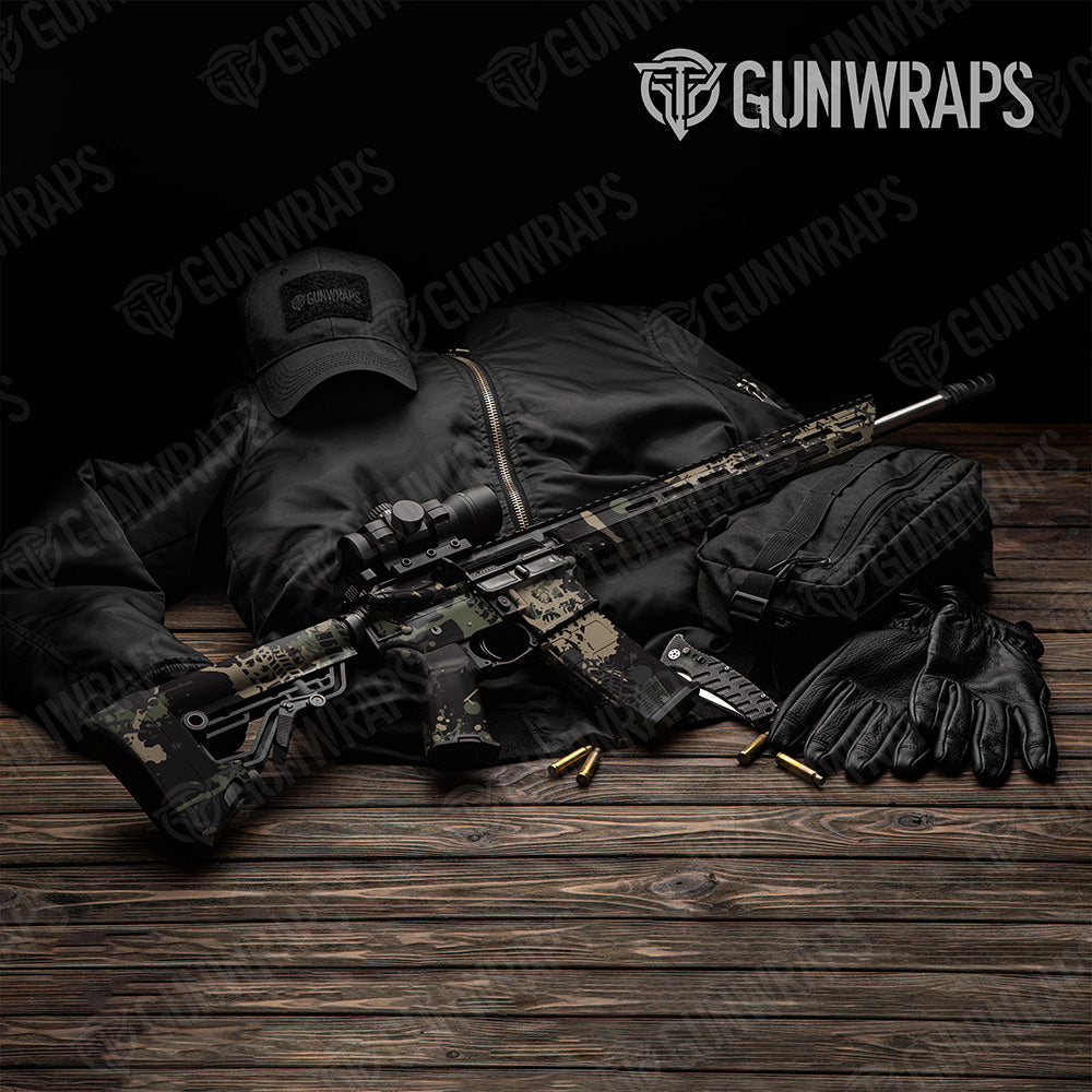 AR-15 Tire Splatter Militant Charcoal Camo Gun Skin Vinyl Wrap ...