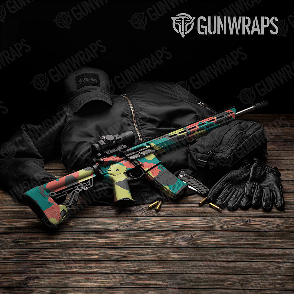 AR-15 Cumulus XL Fiesta Camo Gun Skin Vinyl Wrap | CamoWraps – Camo Wraps