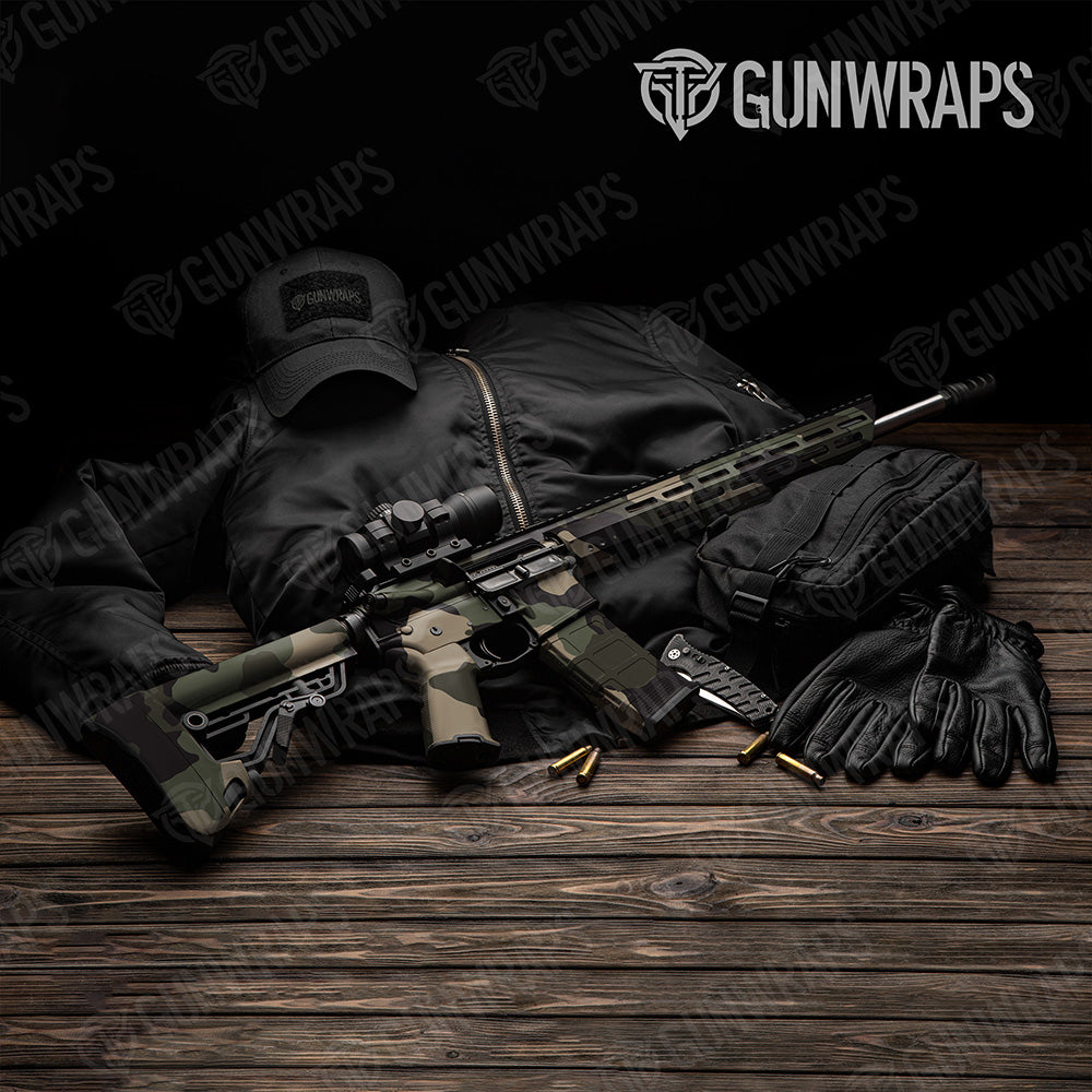 AR-15 Cumulus XL Militant Green Camo Gun Skin Vinyl Wrap | CamoWraps ...