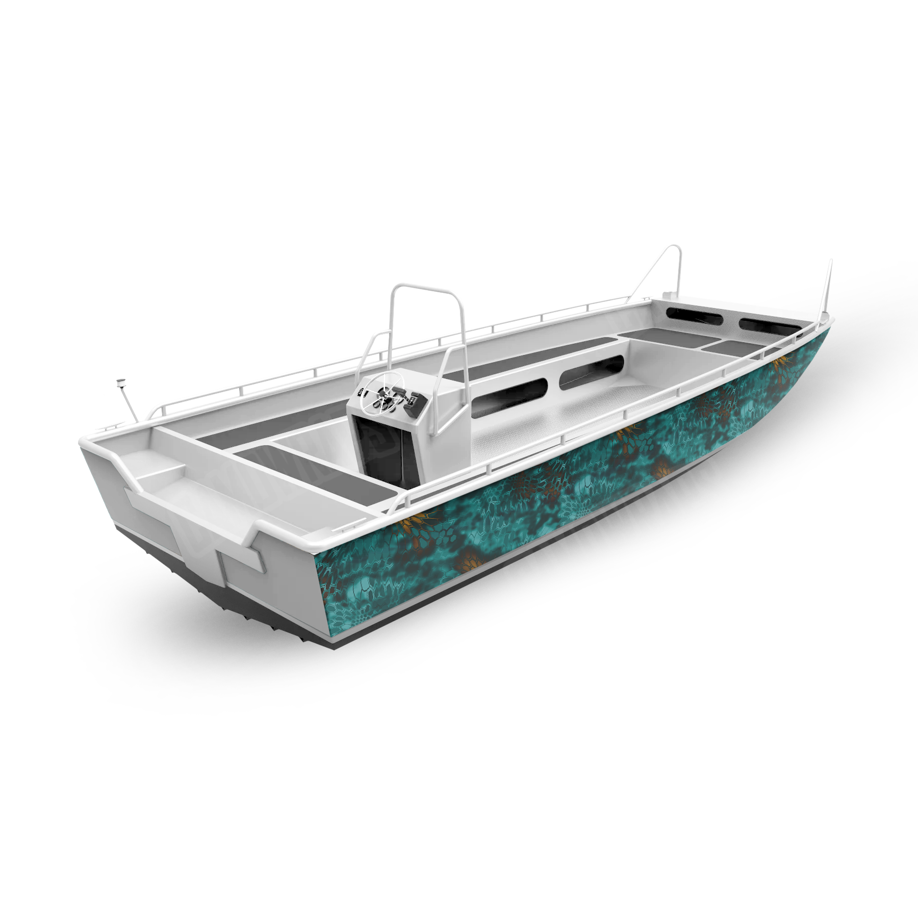 Kryptek Turquoise Fishing Boat Camo Vinyl Wrap | CamoWraps – Camo Wraps