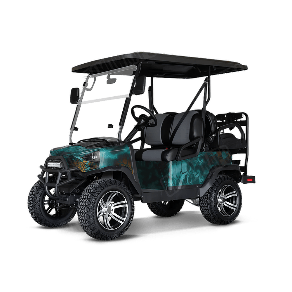 Kryptek Turquoise Golf Cart Camo Vinyl Wrap | CamoWraps – Camo Wraps