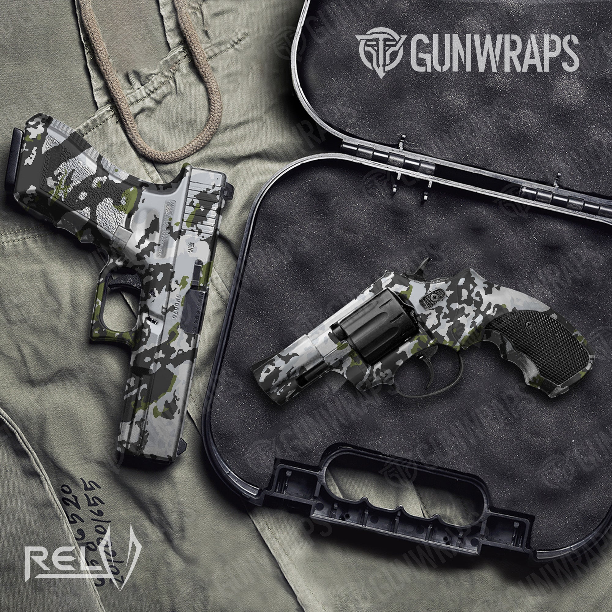 Handgun RELV X3 Timber Wolf Camo Gun Skin Vinyl Wrap | CamoWraps – Camo ...