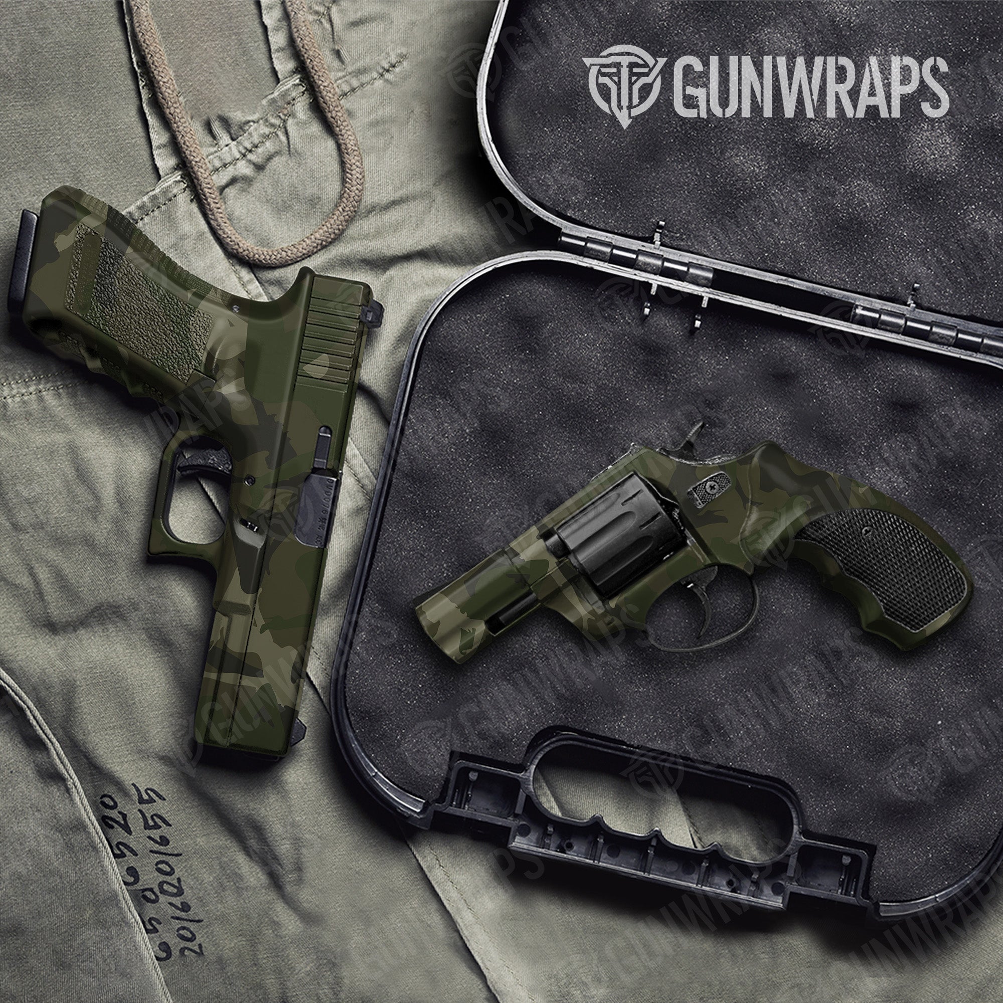 Handgun Silhouette Seductive Green Camo Gun Skin Vinyl Wrap | CamoWraps ...