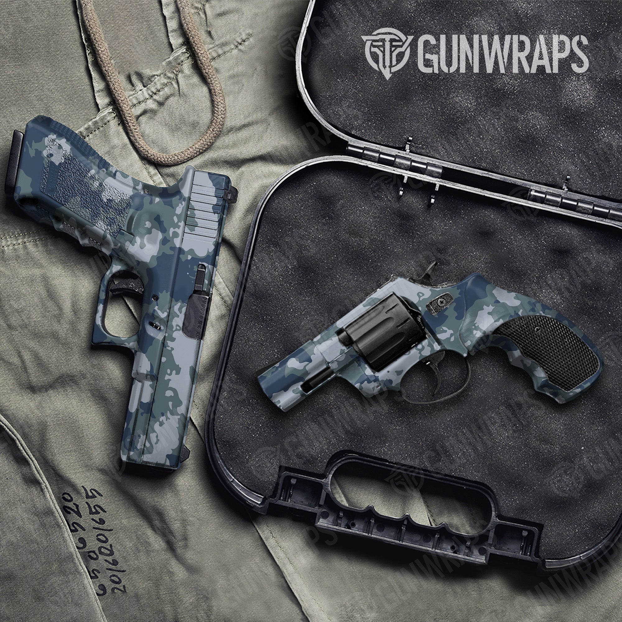 Handgun Treetop Navy Camo Gun Skin Vinyl Wrap | CamoWraps – Camo Wraps