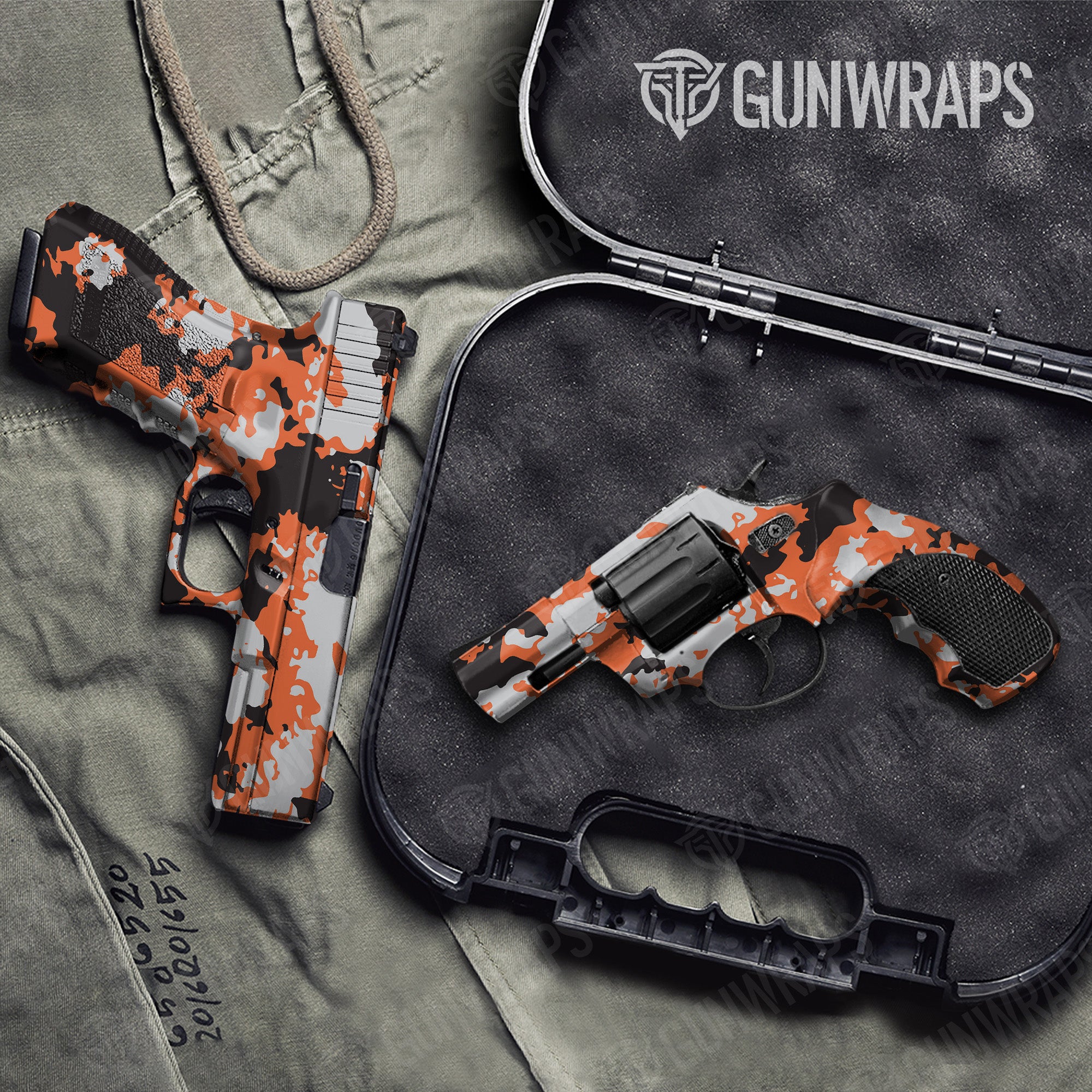 Handgun Treetop Orange Tiger Camo Gun Skin Vinyl Wrap | CamoWraps ...