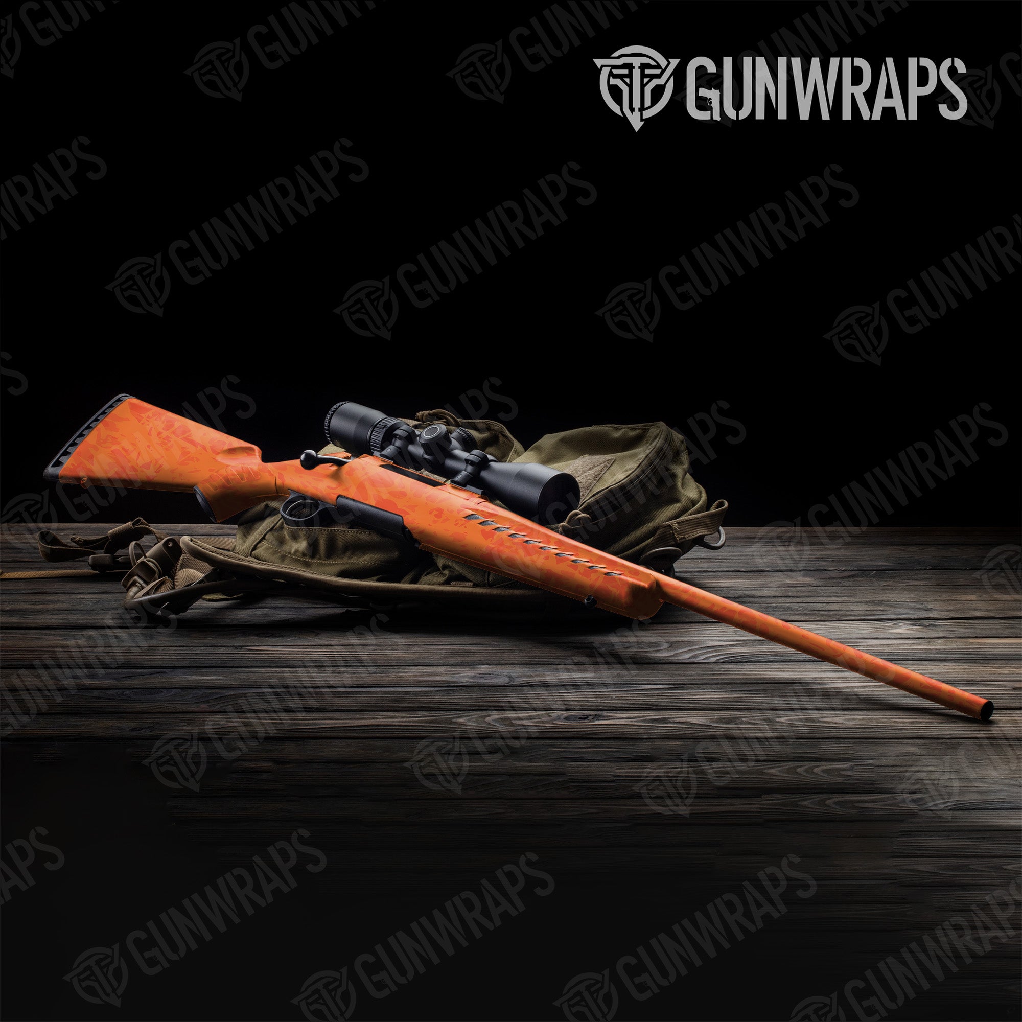 Rifle Crystal Elite Orange Camo Gun Skin Vinyl Wrap | CamoWraps – Camo ...