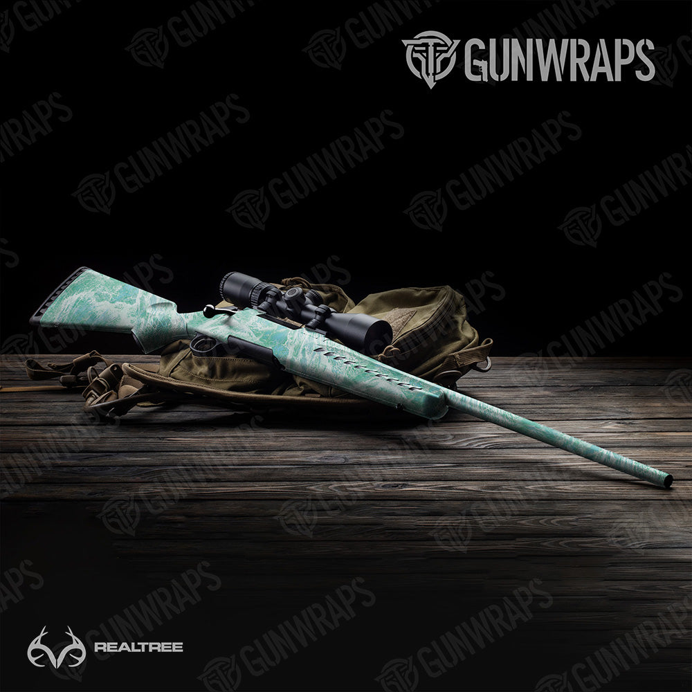 Rifle Realtree Aspect Teal Waters Camo Gun Skin Vinyl Wrap | CamoWraps ...