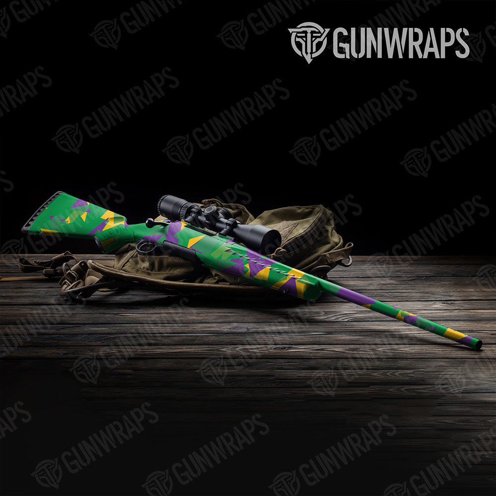 Rifle Shattered Mardi Gras Camo Gun Skin Vinyl Wrap | CamoWraps – Camo ...