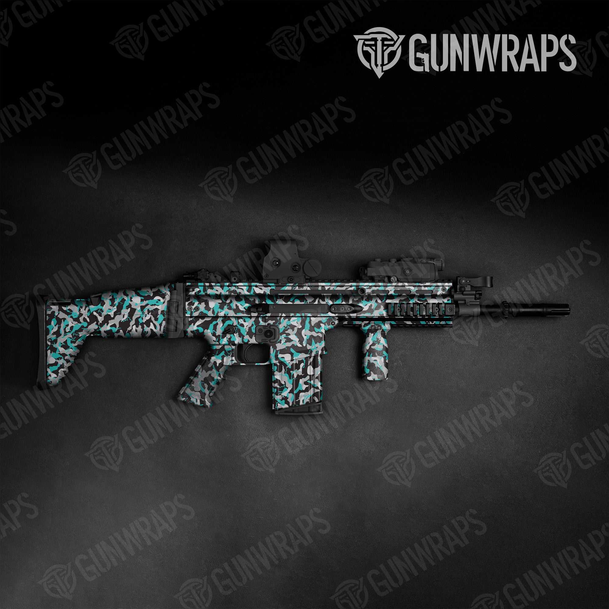 Tactical Ragged Tiffany Blue Tiger Camo Gun Skin Vinyl Wrap | CamoWraps ...