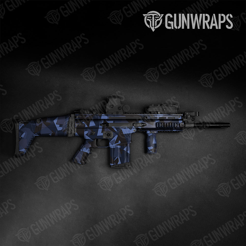 Tactical Shattered Blue Midnight Camo Gun Skin Vinyl Wrap | CamoWraps ...