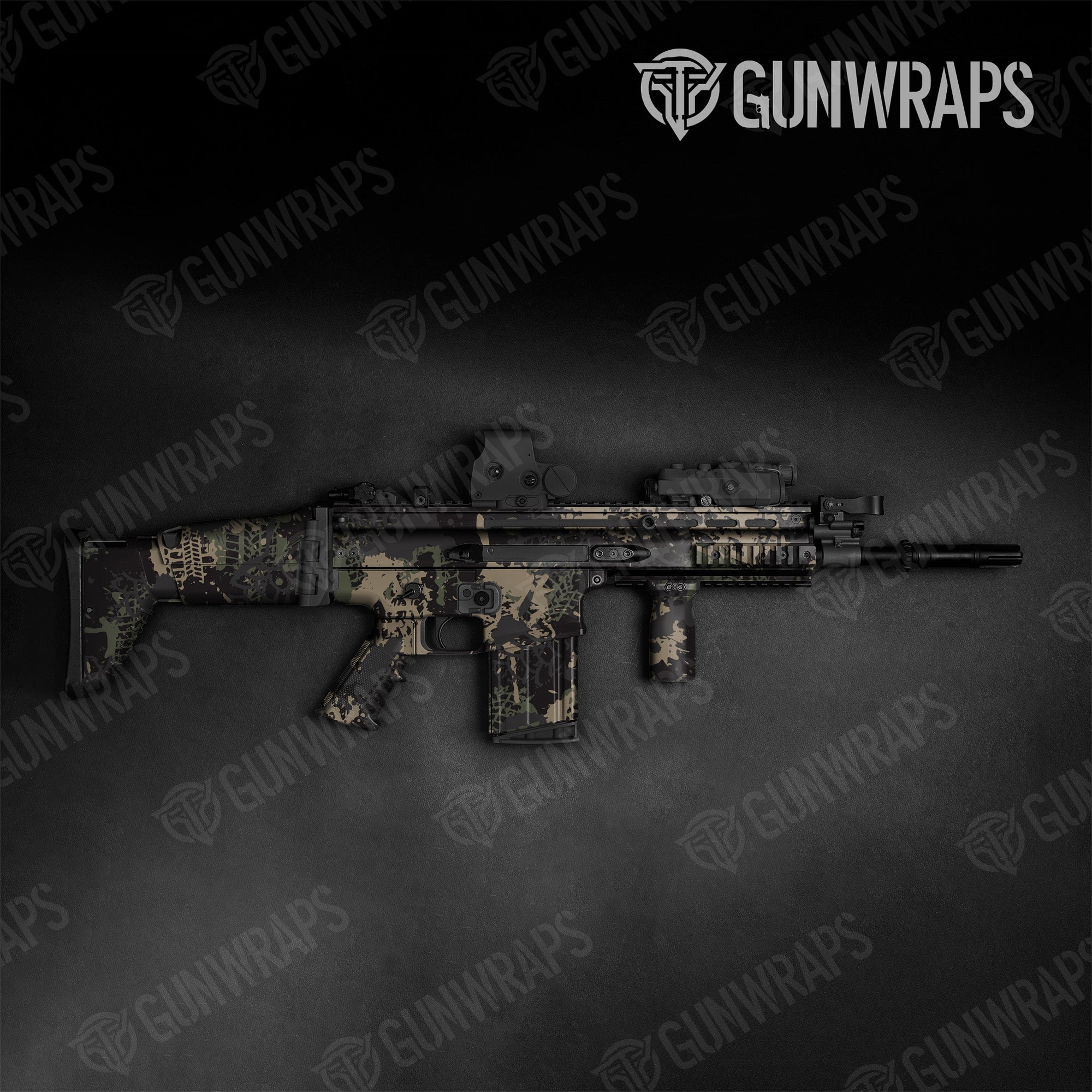 Tactical Tire Splatter Militant Charcoal Camo Gun Skin Vinyl Wrap ...