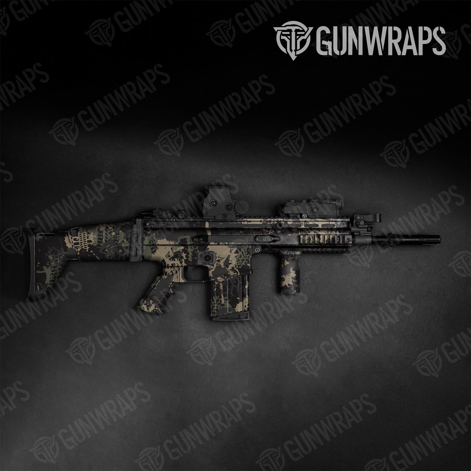 Tactical Tire Splatter Militant Charcoal Camo Gun Skin Vinyl Wrap ...