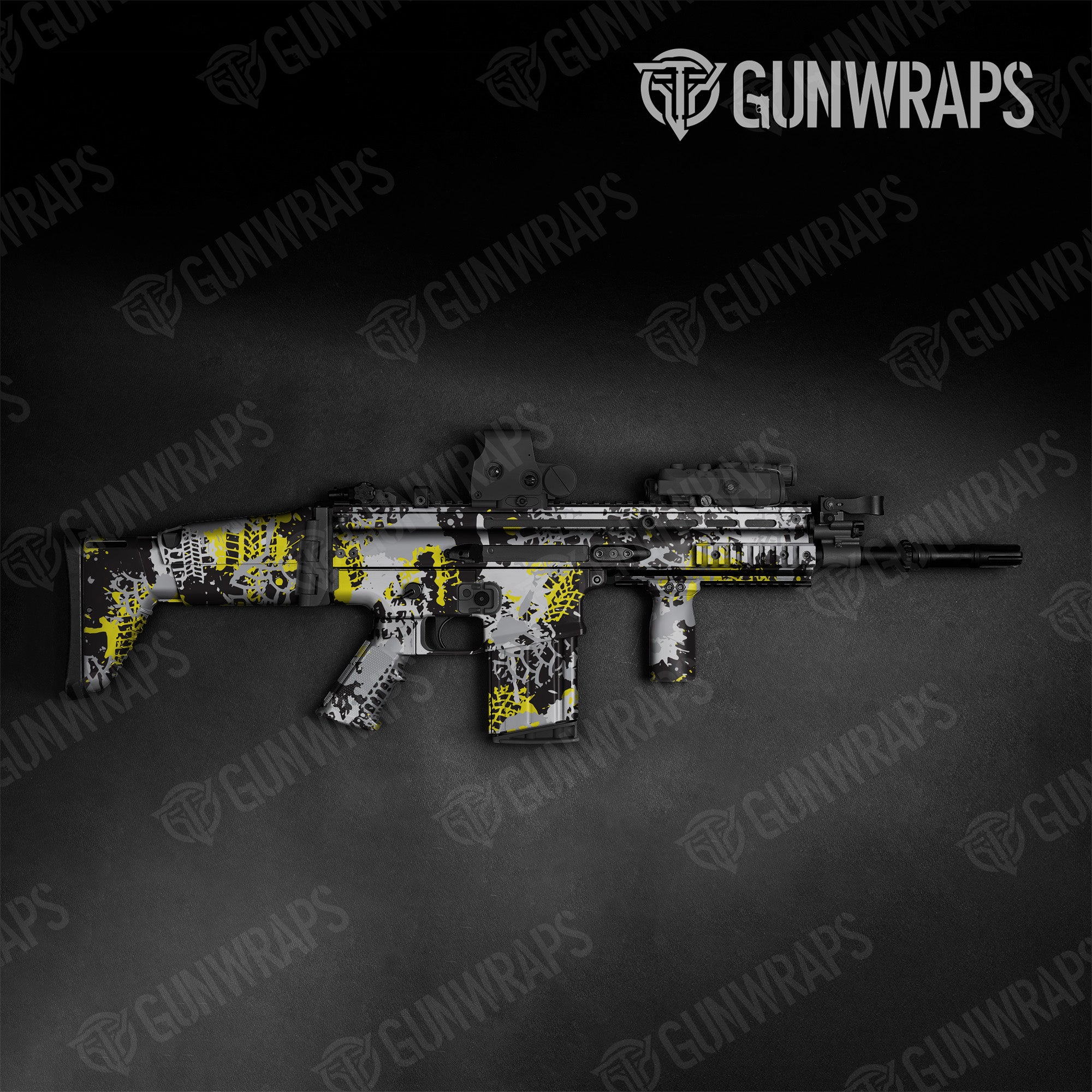 Tactical Tire Splatter Yellow Tiger Camo Gun Skin Vinyl Wrap ...