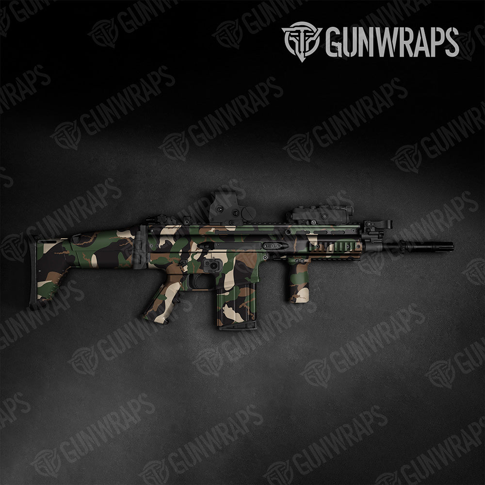 Tactical Ragged XL Woodland Camo Gun Skin Vinyl Wrap | CamoWraps – Camo ...