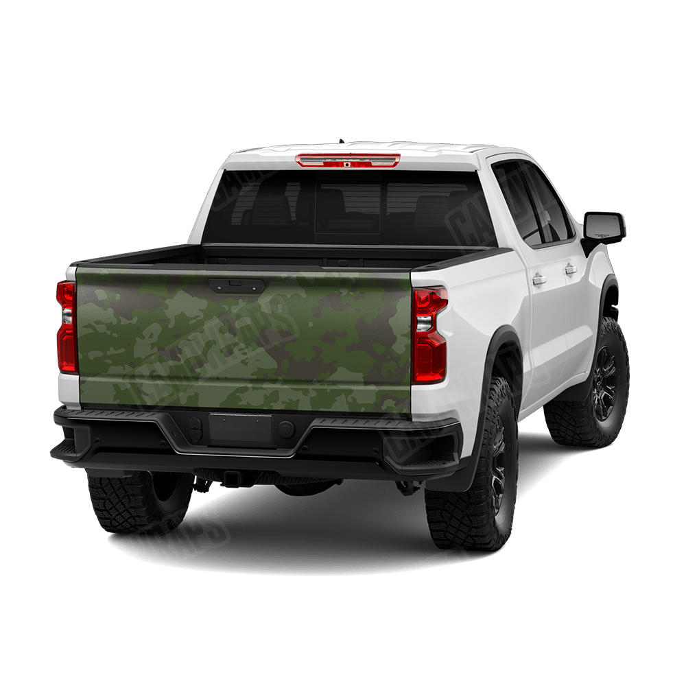 Treetop Army Dark Green Camo Tailgate Vinyl Wrap | CamoWraps – Camo Wraps