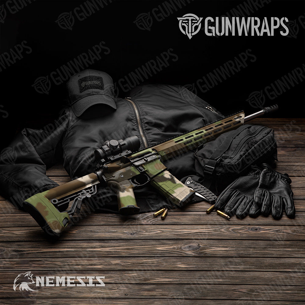 AR-15 Nemesis XL Woodlands Wolf Camo Gun Skin Vinyl Wrap | CamoWraps ...